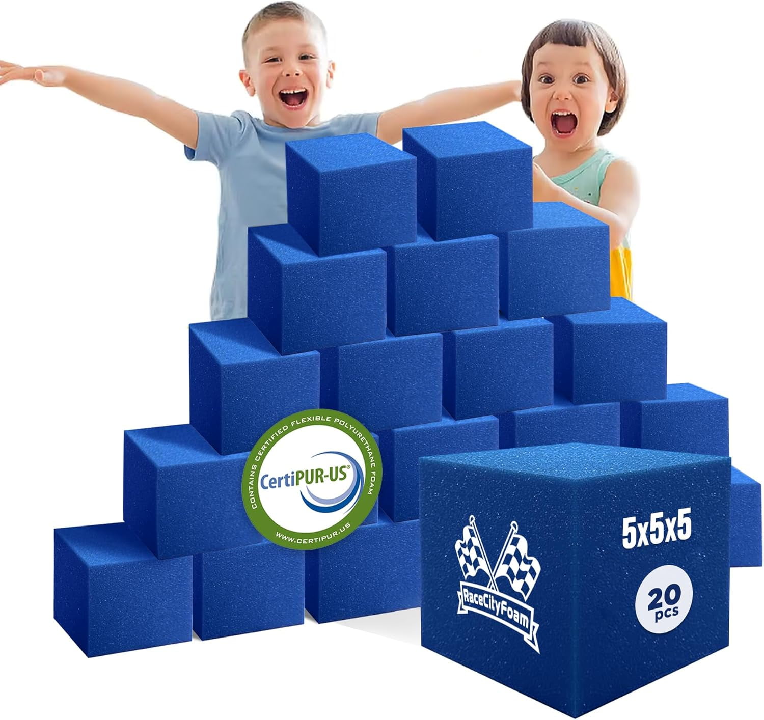 Isellfoam Foam Pit Cubes/Blocks 20 pcs. (BLUE) 5"x5"x5" Pit Foam Cubes ...