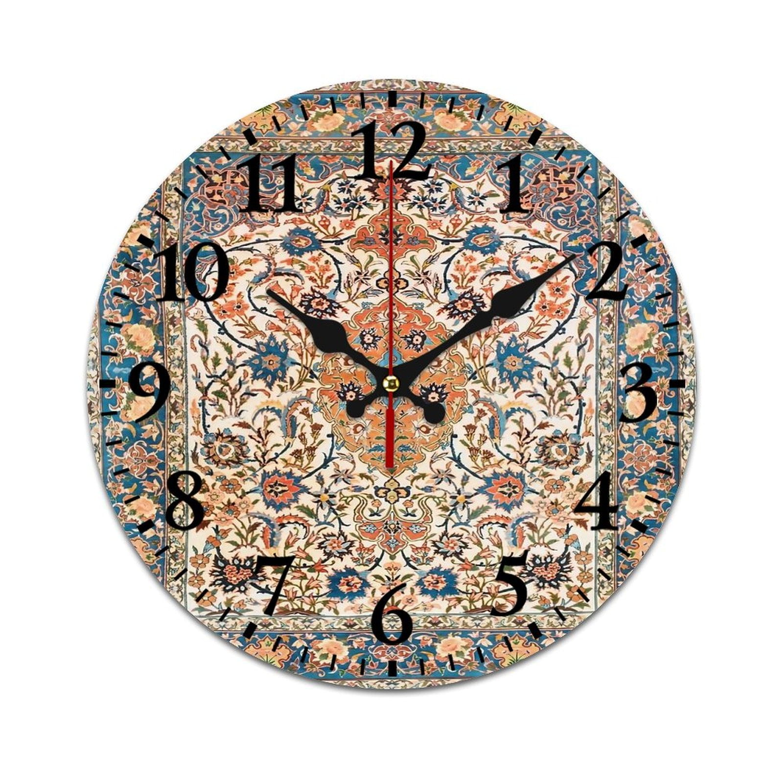 Isfahan Antique Central Persian Carpet Print Wall Clock Modern Design ...