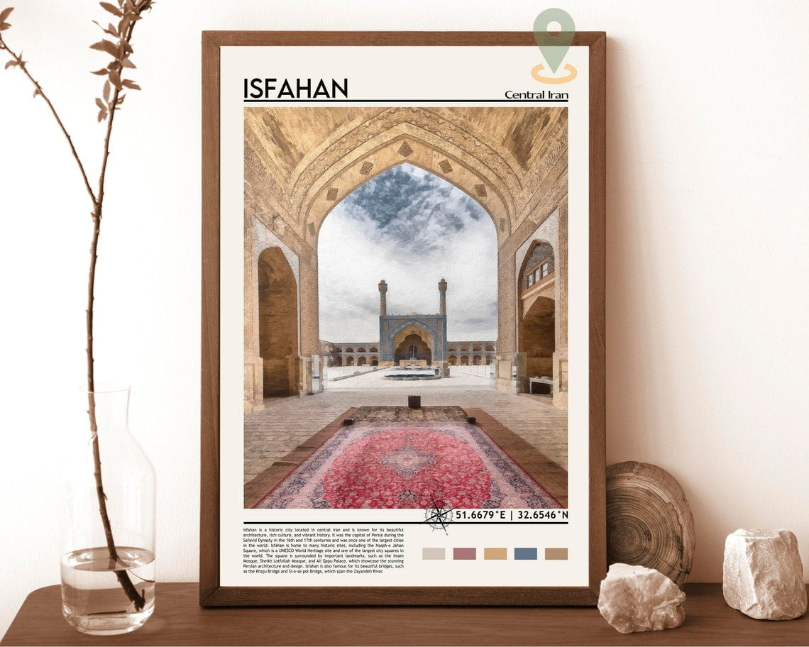 Isfahan Print, Isfahan Poster, Isfahan Wall Art, Isfahan Travel ...