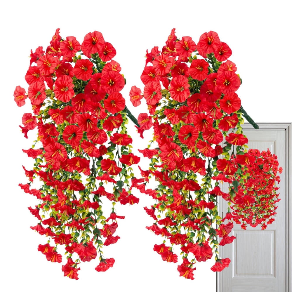 Ishine Artificial Petunias For Outdoors 2X Realistic Fake Petunias ...