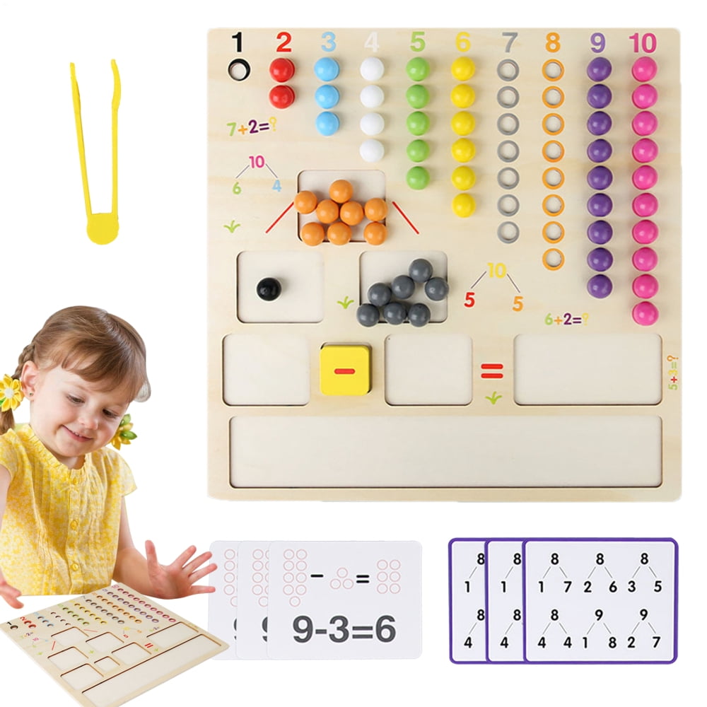Ishine Board Bead Game Counting Toy For Kids Math Wooden Colorful ...