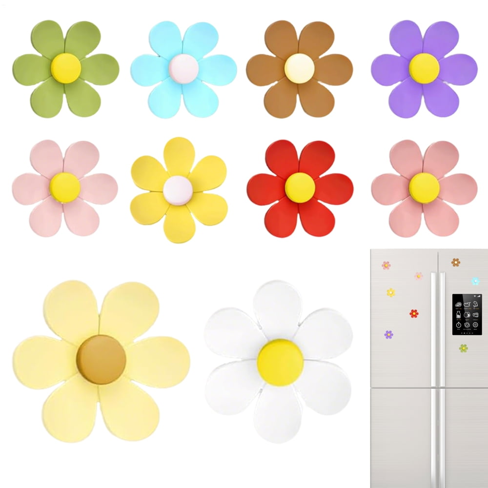 Ishine Flower Magnets Whiteboard Decoration Magnets Set of 10 Cute ...