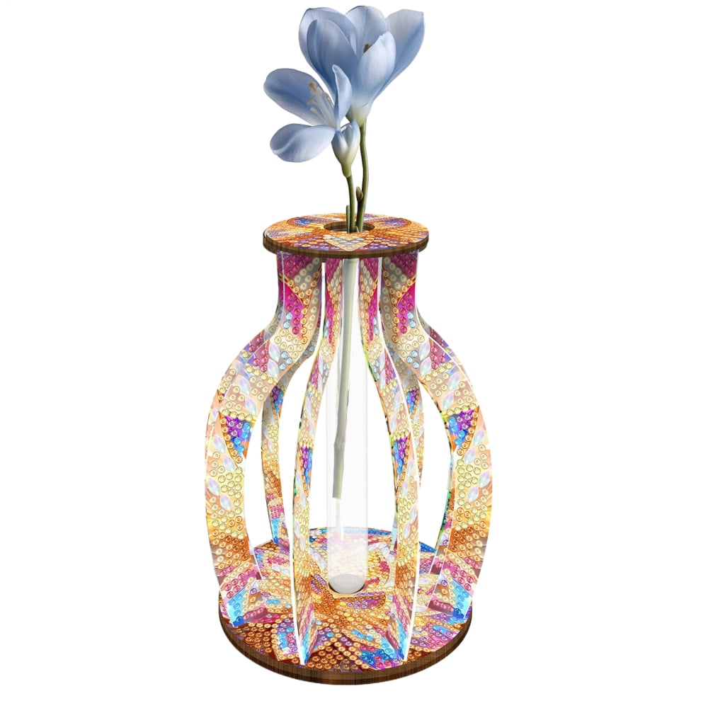 Ishine Gem Painting Vase Flower Vase Gem Craft Activities Kits Handmade ...