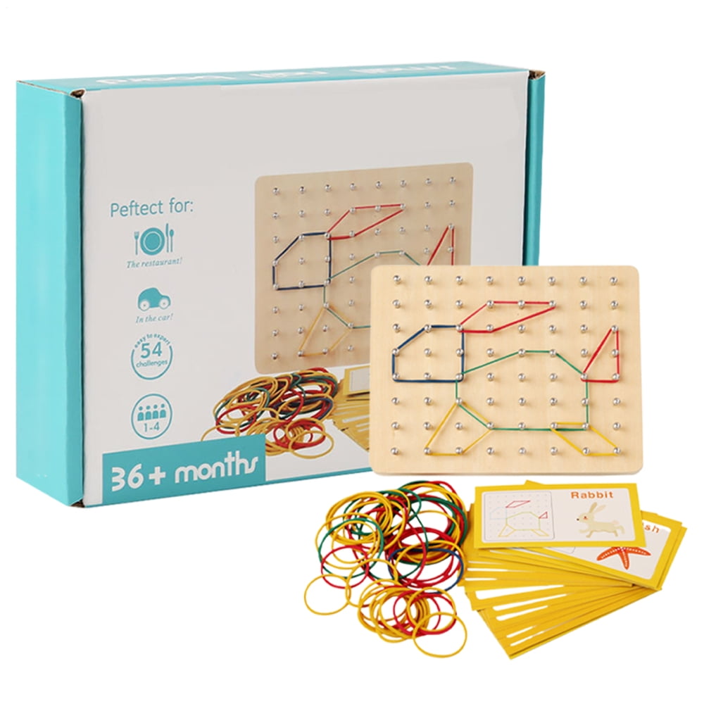 Ishine Geoboards With Rubber Bands Wooden Geometric Figure Nail Board ...