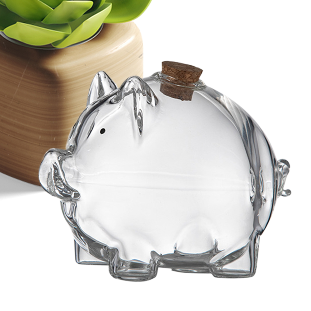 Ishine Glass Jar Coin Bank Portable Savings Bank Clear Gold Bean ...