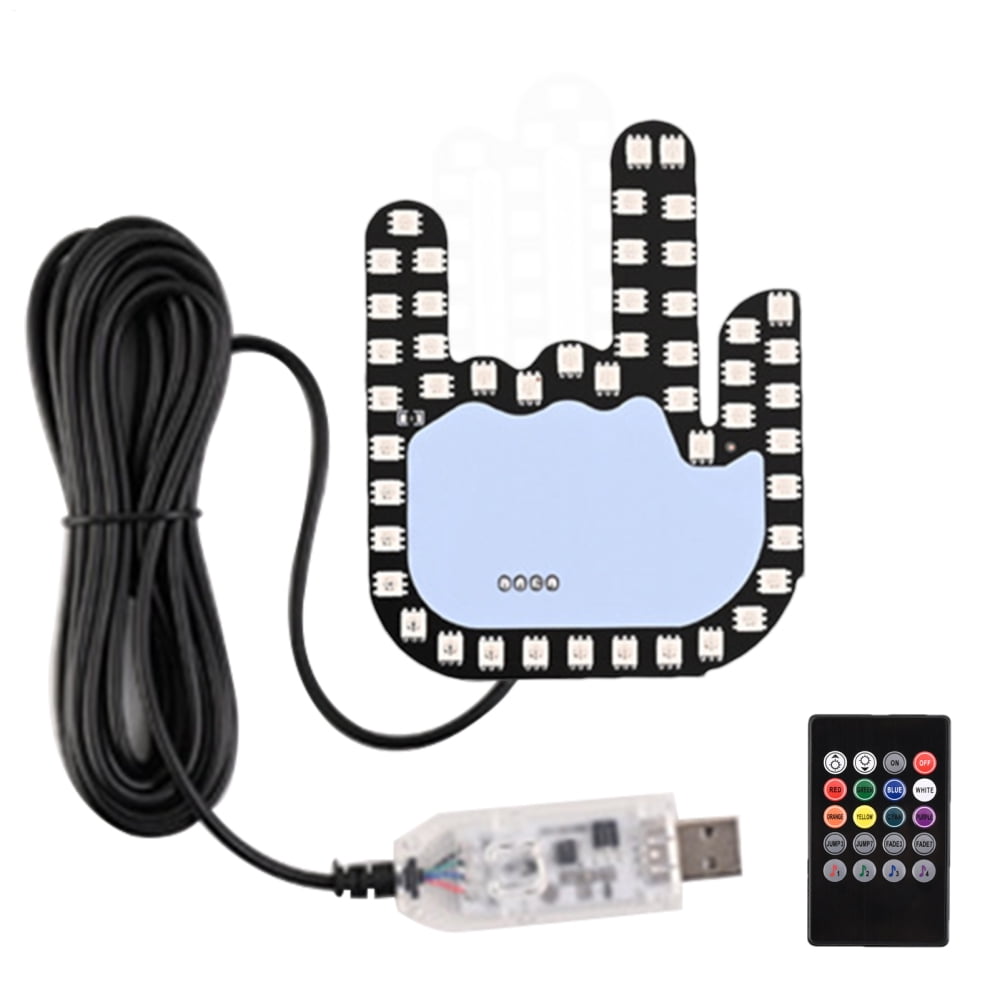 Ishine Hand Gesture Light for Car Funny LED Hand Sign with Remote Rear ...