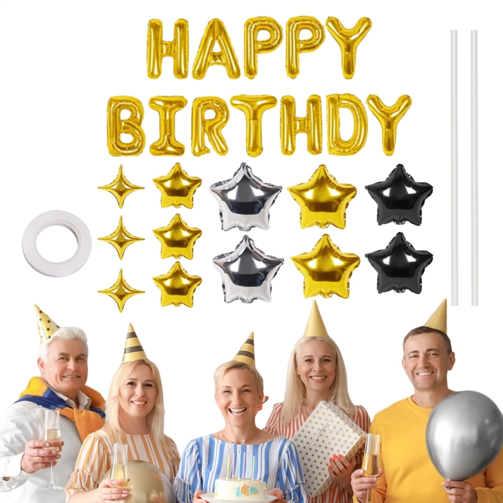 Ishine Happy Birthday Banner Balloon Foil Star Birthday Party ...