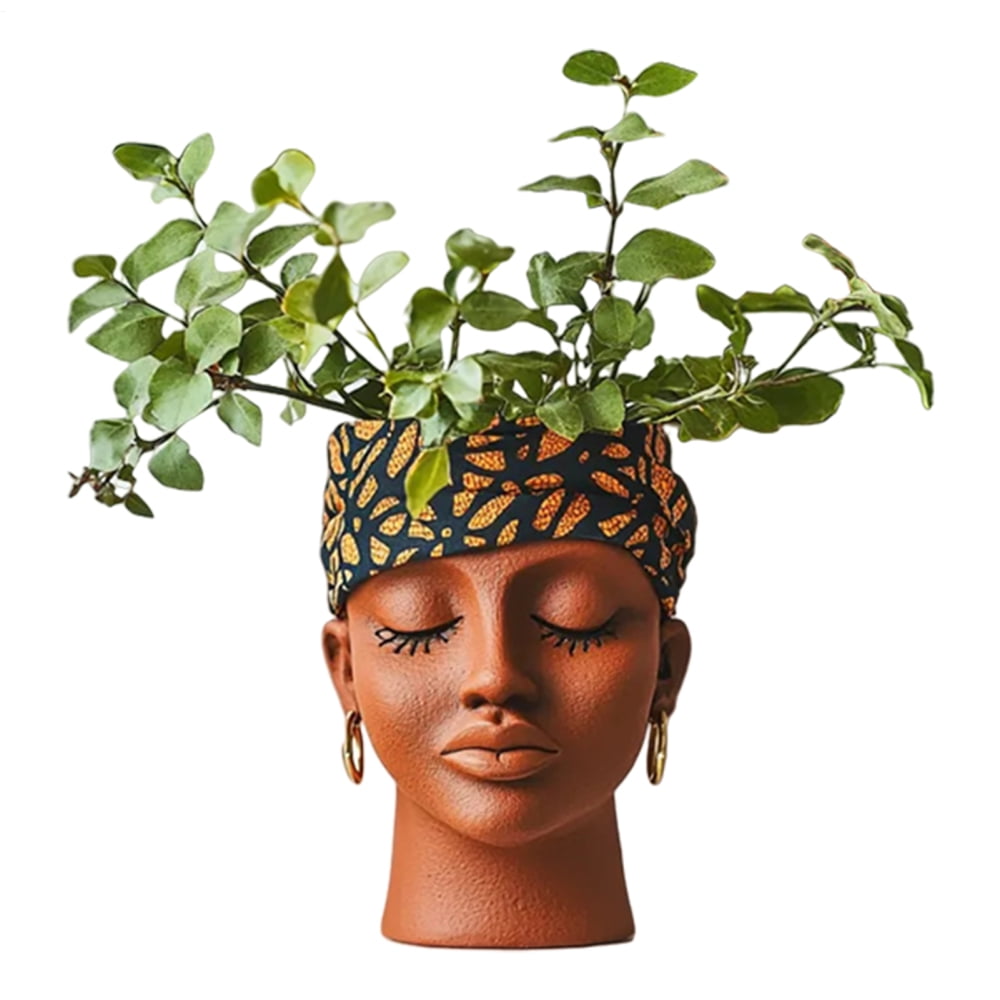 Ishine Head Planter Resin Head Succulent Planter Desktop Display ...