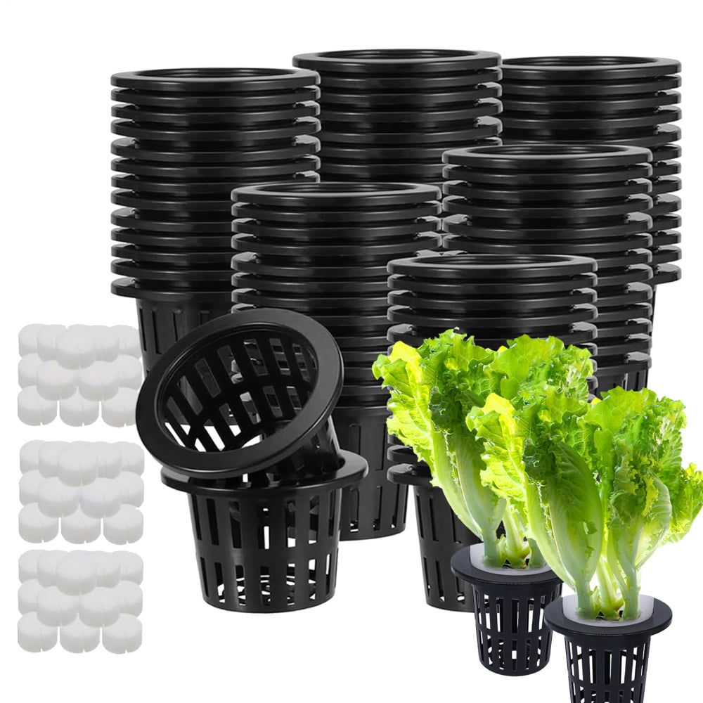 Ishine Hydroponic Net Cups 50X Plants Hydroponic Net Cups Slotted Sides ...
