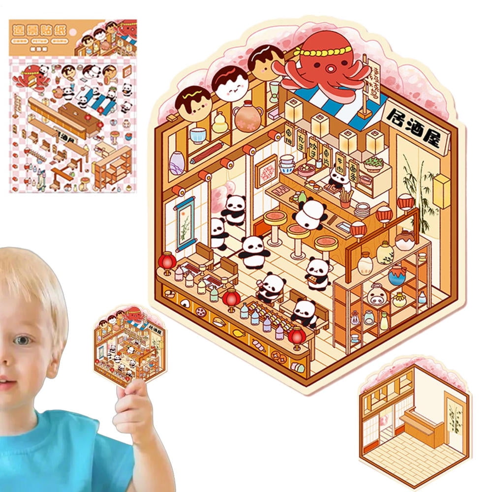 Ishine Make Your Own Scene Stickers Cartoon House Sticker 3D Effect ...