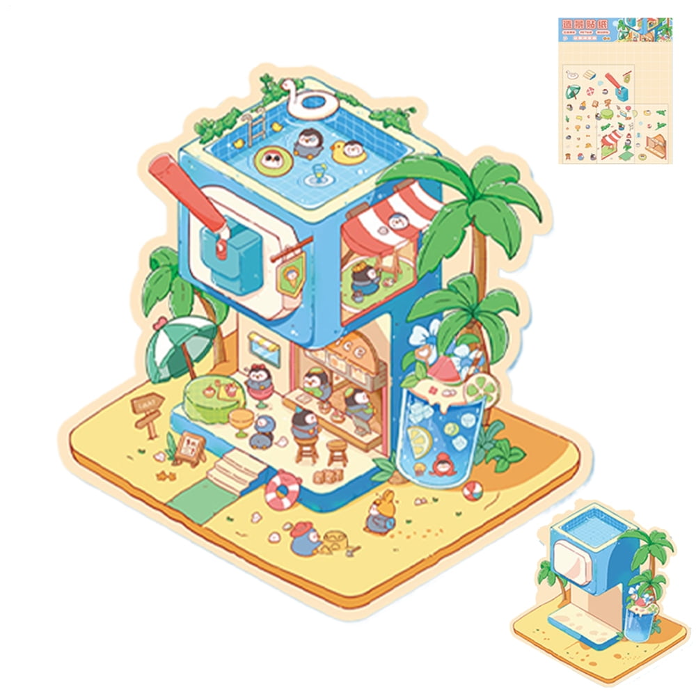 Ishine Miniature Scene Stickers 3D Effect Hand Account Decals ...