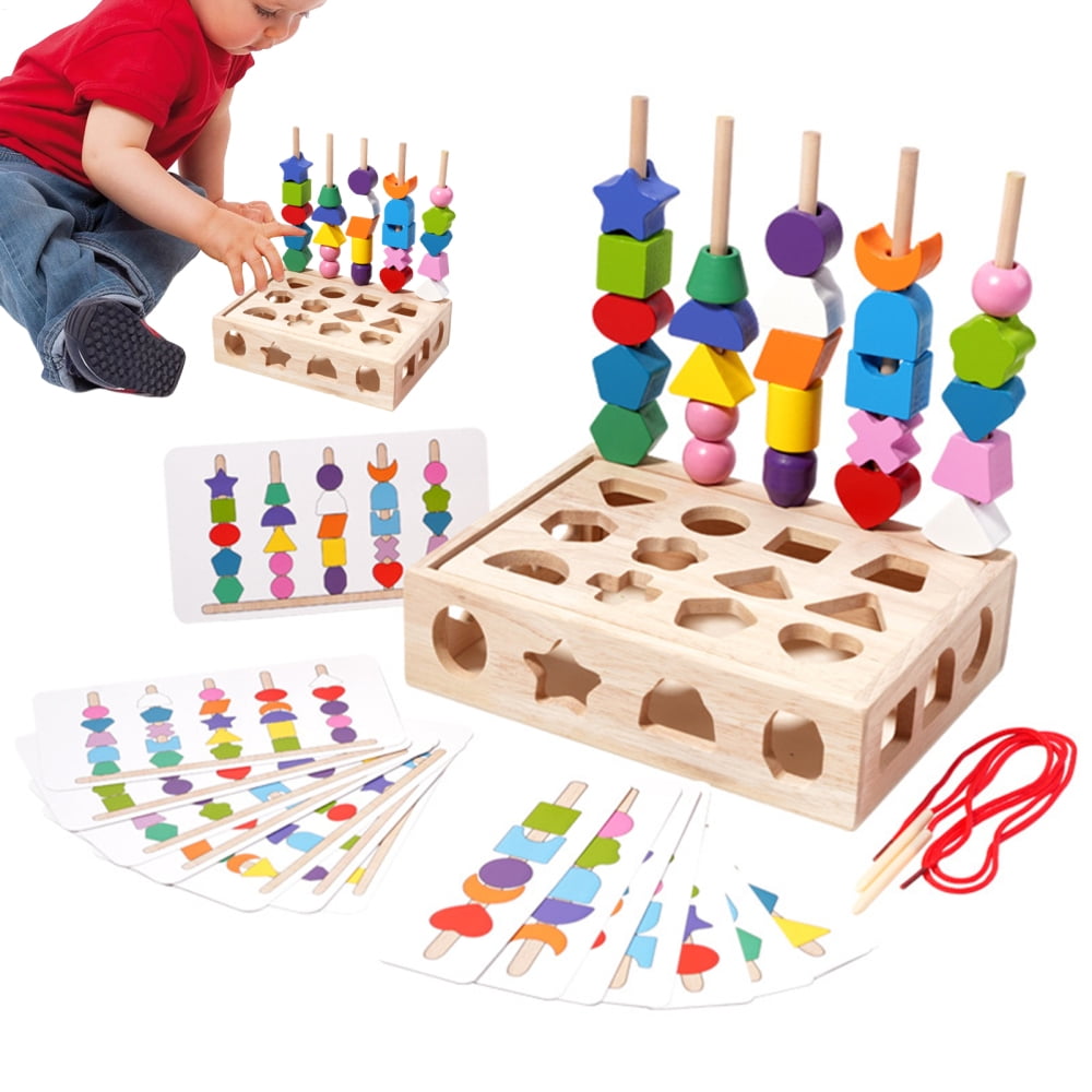 Ishine Shape Sorter Toy Wooden Preschool Learning Game Shape Sorter ...