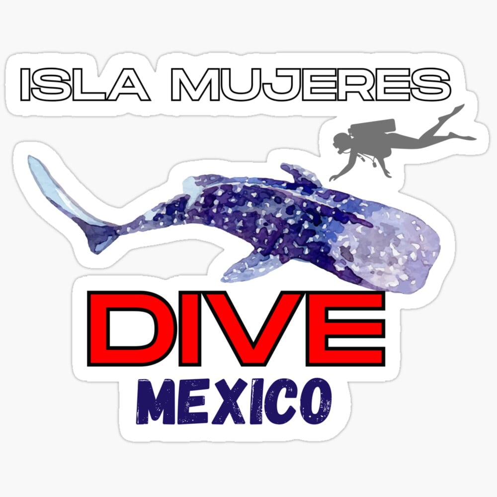 Isla Mujeres Diving - Mexico Sticker Phone Decal Water Bottle Stickers ...