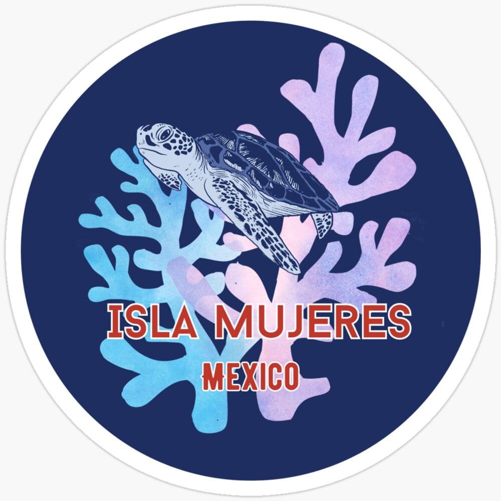 Isla Mujeres Mexico - Women Island Sticker Phone Decal Water Bottle ...