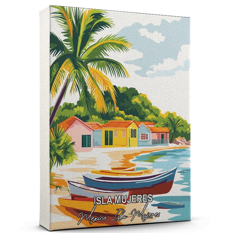 Isla Mujeres Travel Canvas Wall Art – Mexico Isla Mujeres Canvas ...