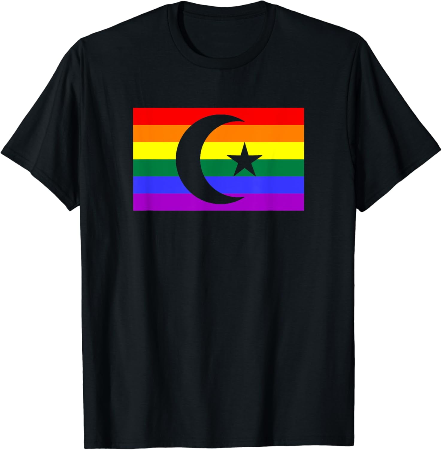 Islam Crescent And Star Muslim LGBTQ Gay Pride Flag Stuff T-Shirt ...