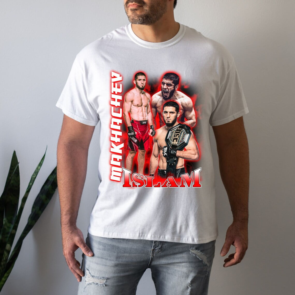 Islam Makhachev T-Shirt, Vintage Graphic Tee, Fighter Boxer American ...