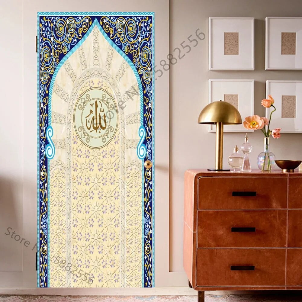Islam Style Muslim Door Sticker Adhesive Religous Retro Door Arch ...