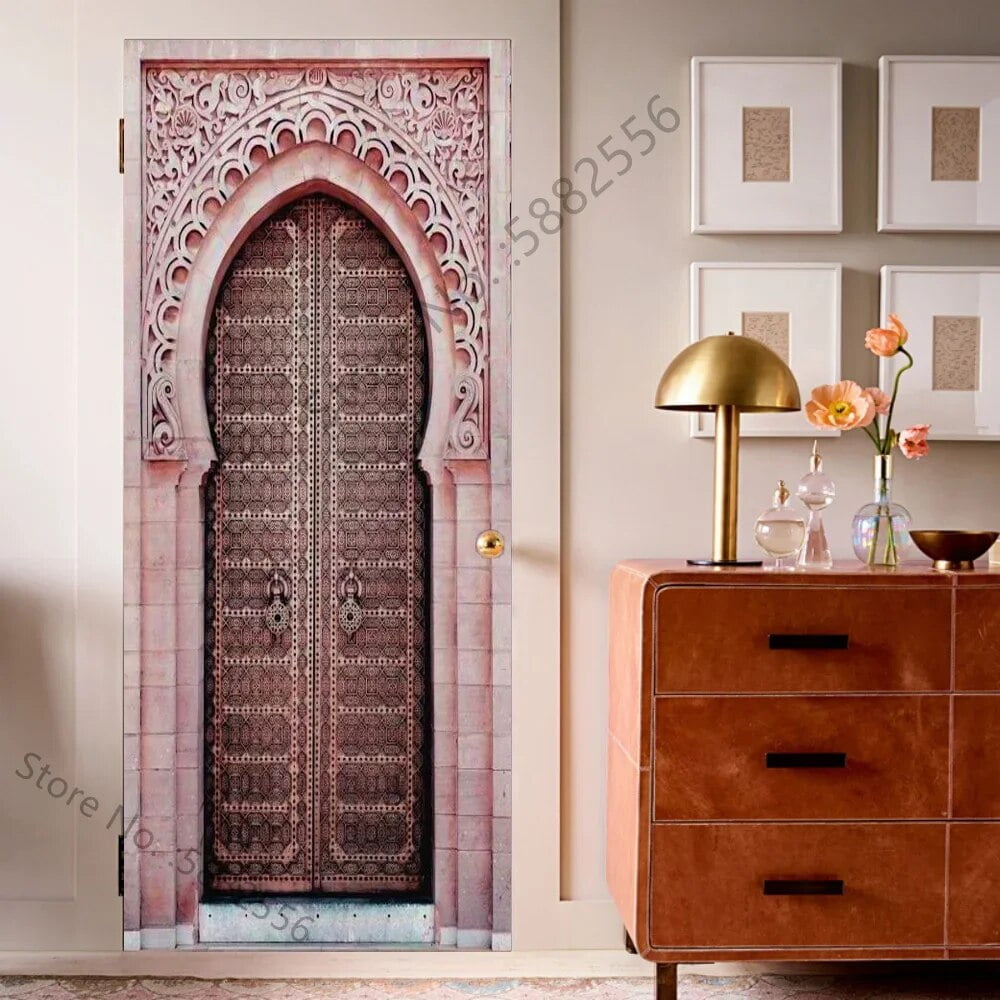 Islam Style Muslim Door Sticker Adhesive Religous Retro Door Arch ...