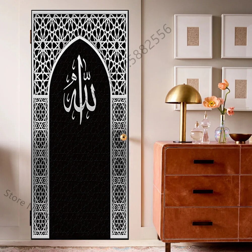 Islam Style Muslim Door Sticker Adhesive Religous Retro Door Arch ...