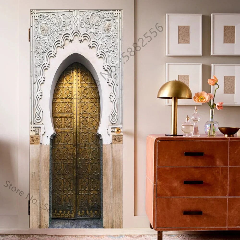 Islam Style Muslim Door Sticker Adhesive Religous Wall Mural Arch ...