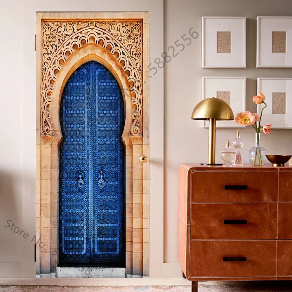 Islam Style Muslim Door Sticker Adhesive Religous Wall Mural Arch ...