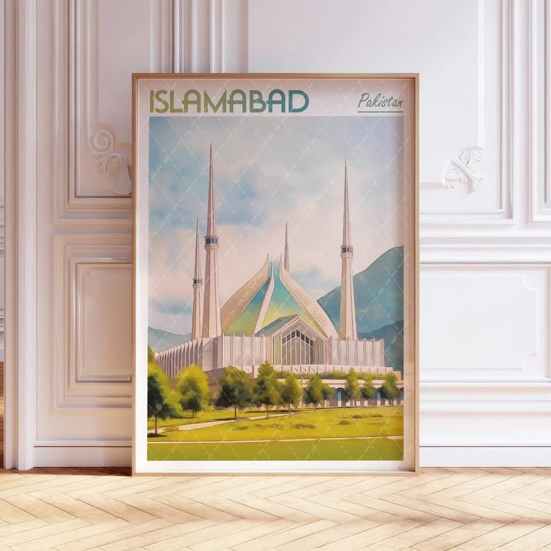 Islamabad Watercolor Art Print - Islamabad City Print - Pakistan Travel ...