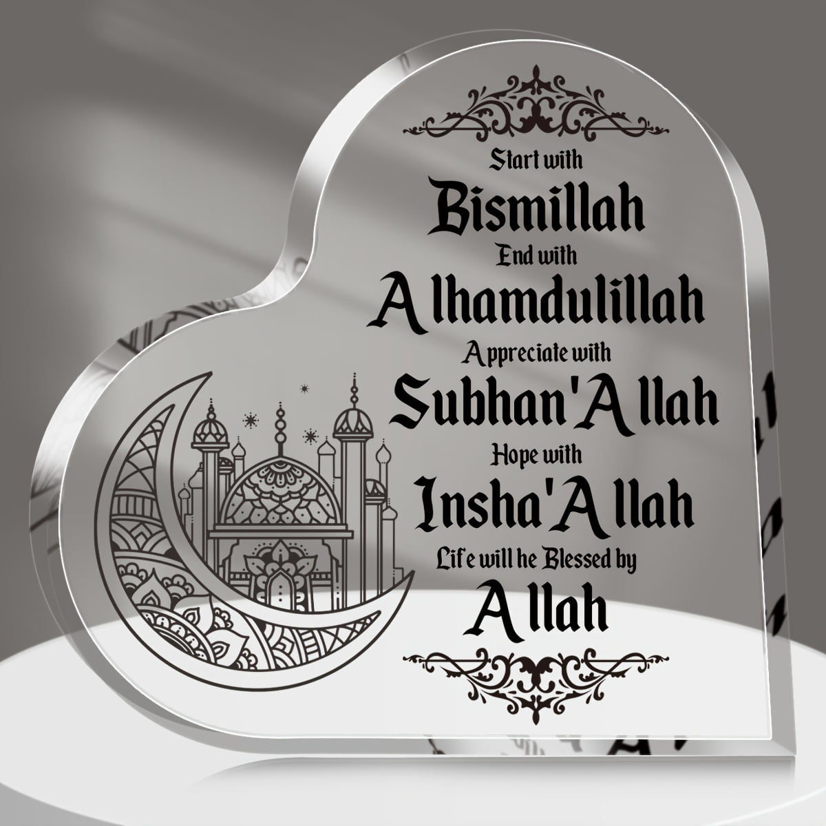 Islamic Acrylic Desktop Decoration With Arabic Calligraphy Eid Mubarak ...