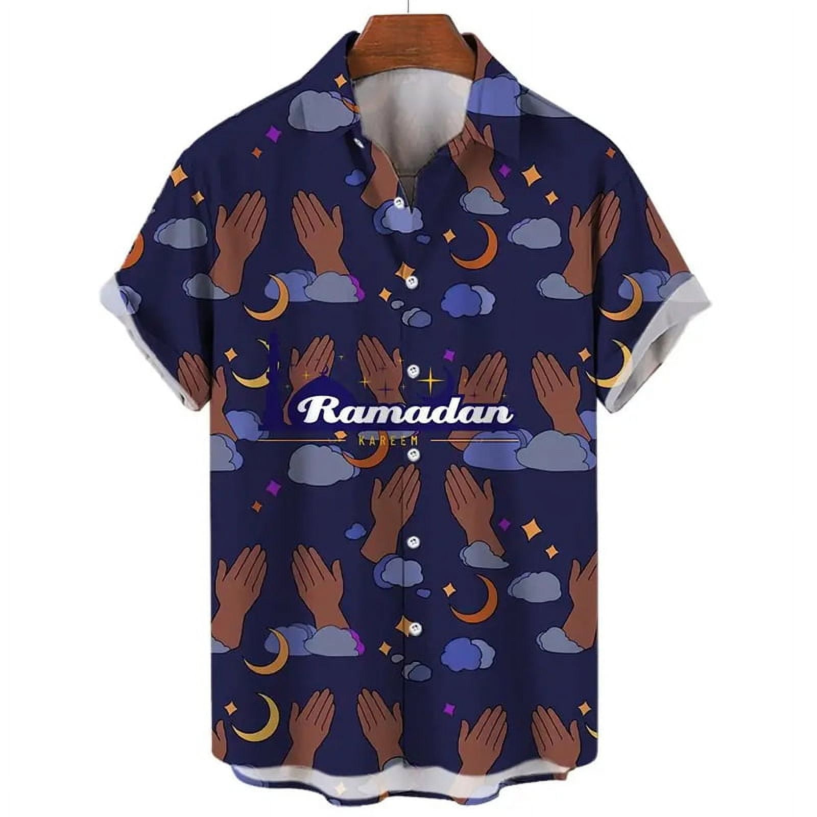 Islamic Alhamdulillah Graphic Short Sleeve Shirts For Men Clothes ...