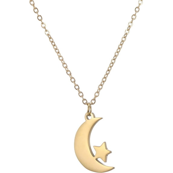 Islamic Crescent Symbol Necklace for Women Crescent Moon Star Pendant ...