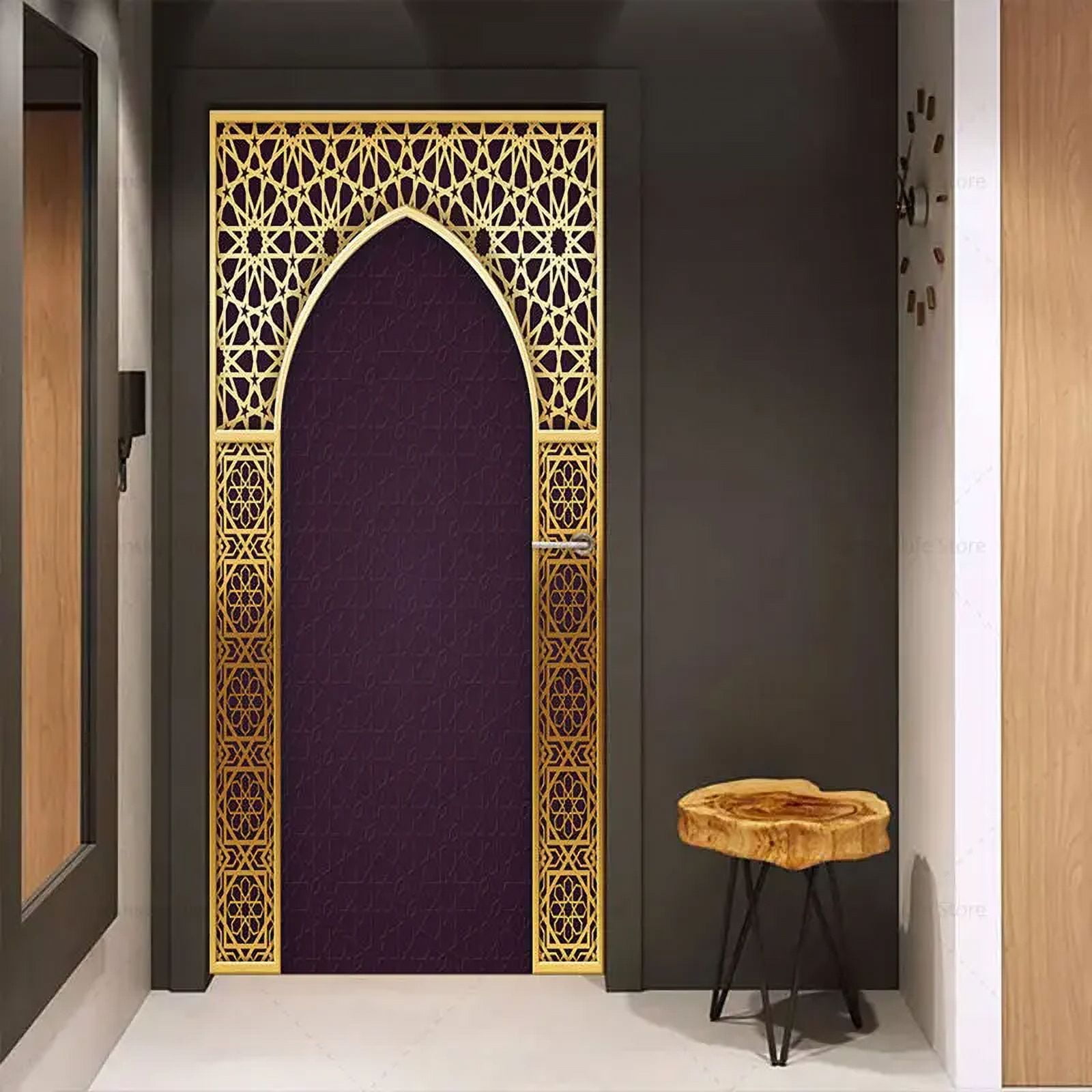 Islamic Design Lantern Ornament Door Mural Sticker Removable PVC Muslim ...
