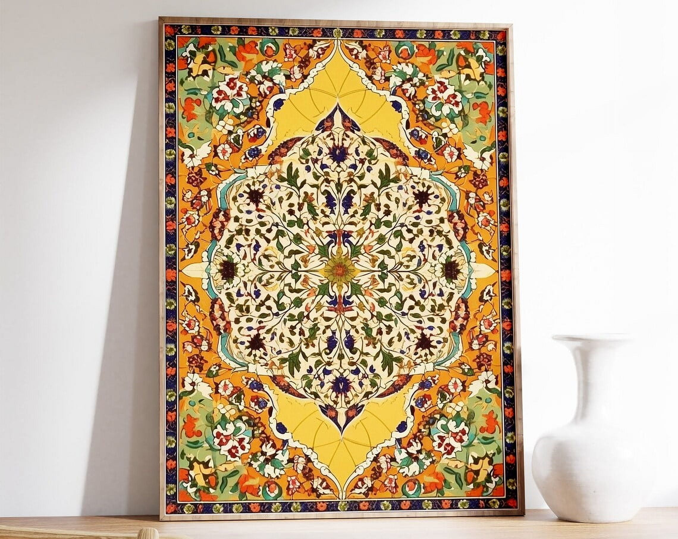 Islamic Floral Art Poster, Traditional Islamic Pattern Print, Islamic ...