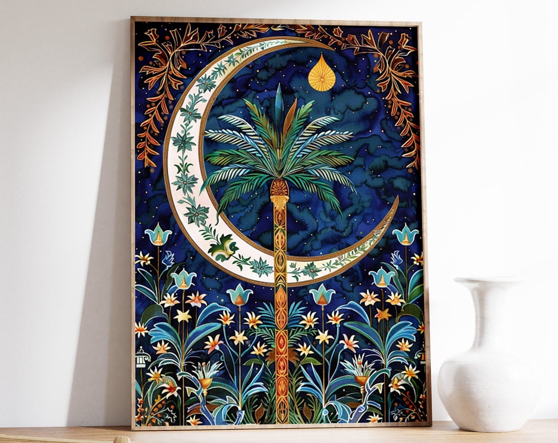 Islamic Floral Art Poster, Traditional Islamic Print, Islamic Artwork ...