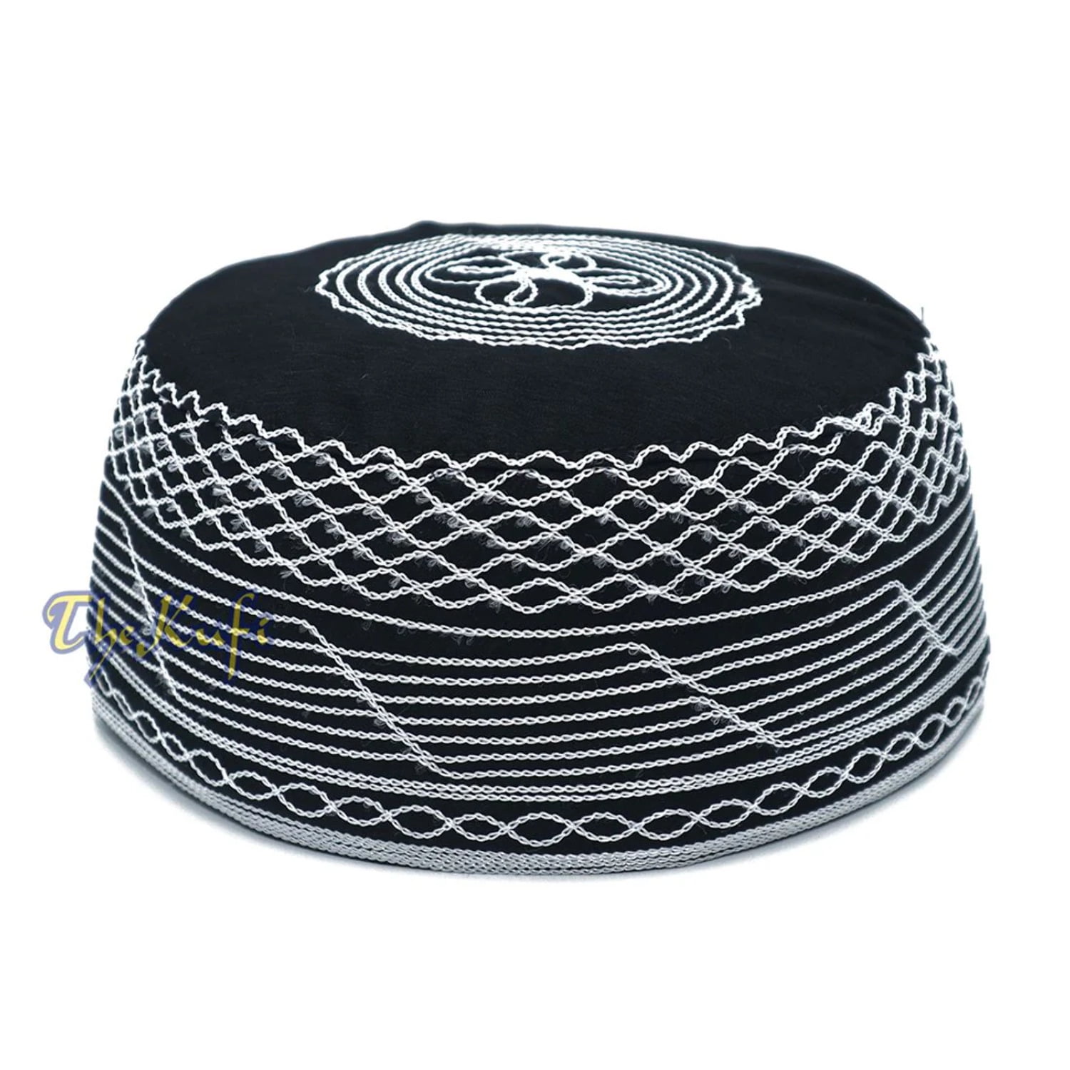 Islamic Kufi Hat | 3″ Tall Handcrafted Cotton-Blend Cap With Black ...