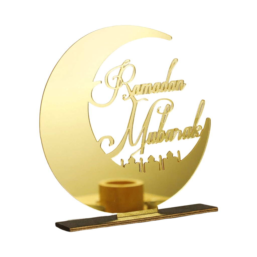 Islamic Moon Acrylic Table Sign Ornament for Eid Mubarak Home Tabletop ...