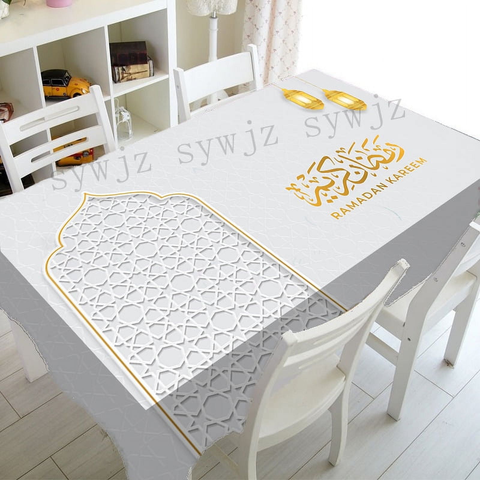 Islamic Moon Lantern Pattern Rectangular Stain Resistant Tablecloth for ...
