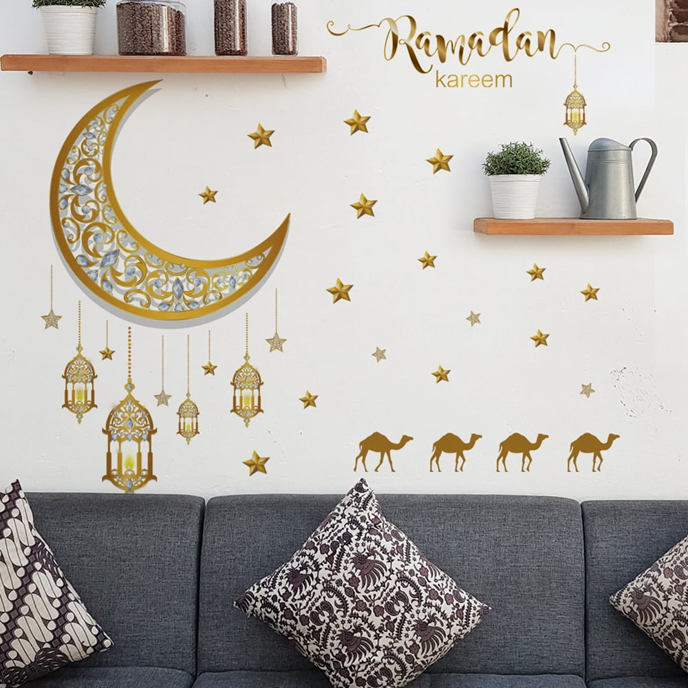 Islamic Muslim Wall Decor-Wall Stickers,Eid Mubarak Ramadan Glass ...