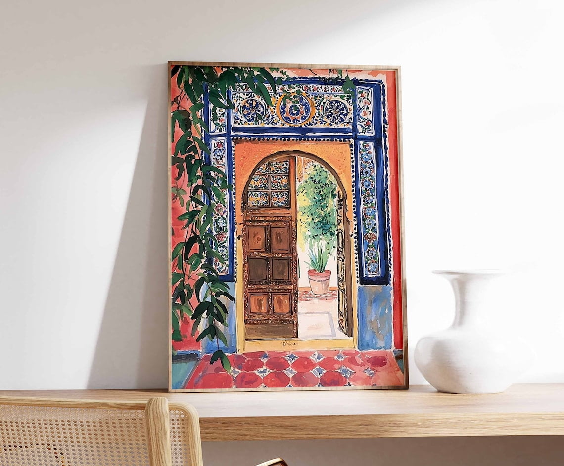 Islamic Poster, Middle Eastern Decor, Botanical Print, Arabic Wall Art ...