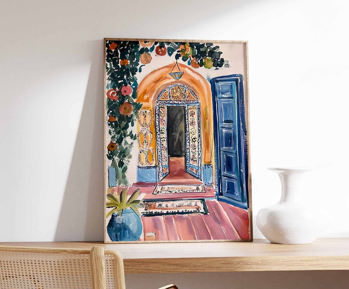 Islamic Poster, Middle Eastern Decor, Botanical Print, Arabic Wall Art ...