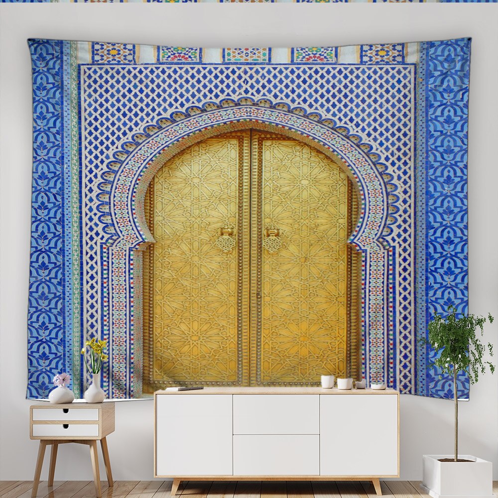 Islamic Retro Geometric Pattern Tapestry Moroccan Architectural Wall ...