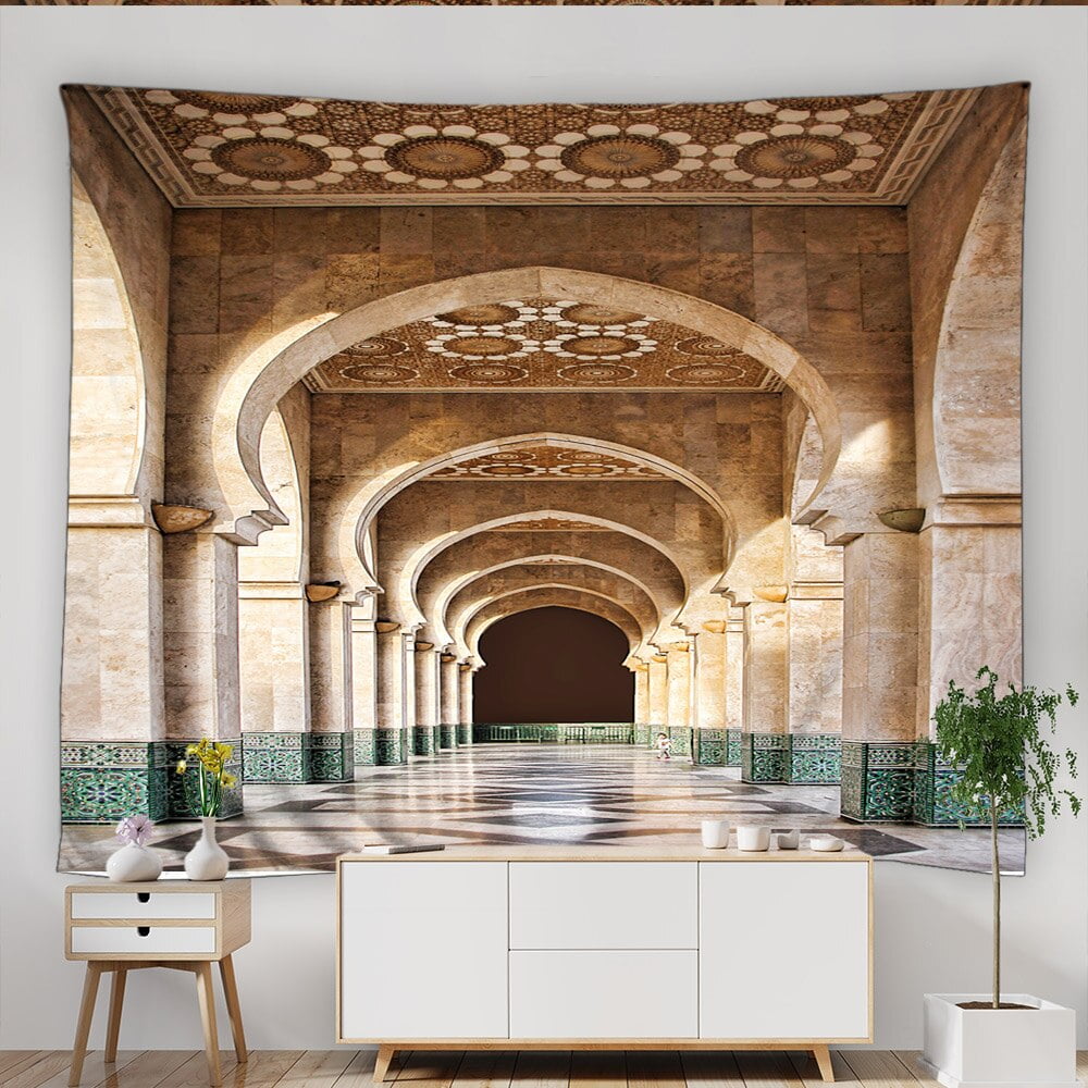 Islamic Retro Geometric Pattern Tapestry Moroccan Architectural Wall ...