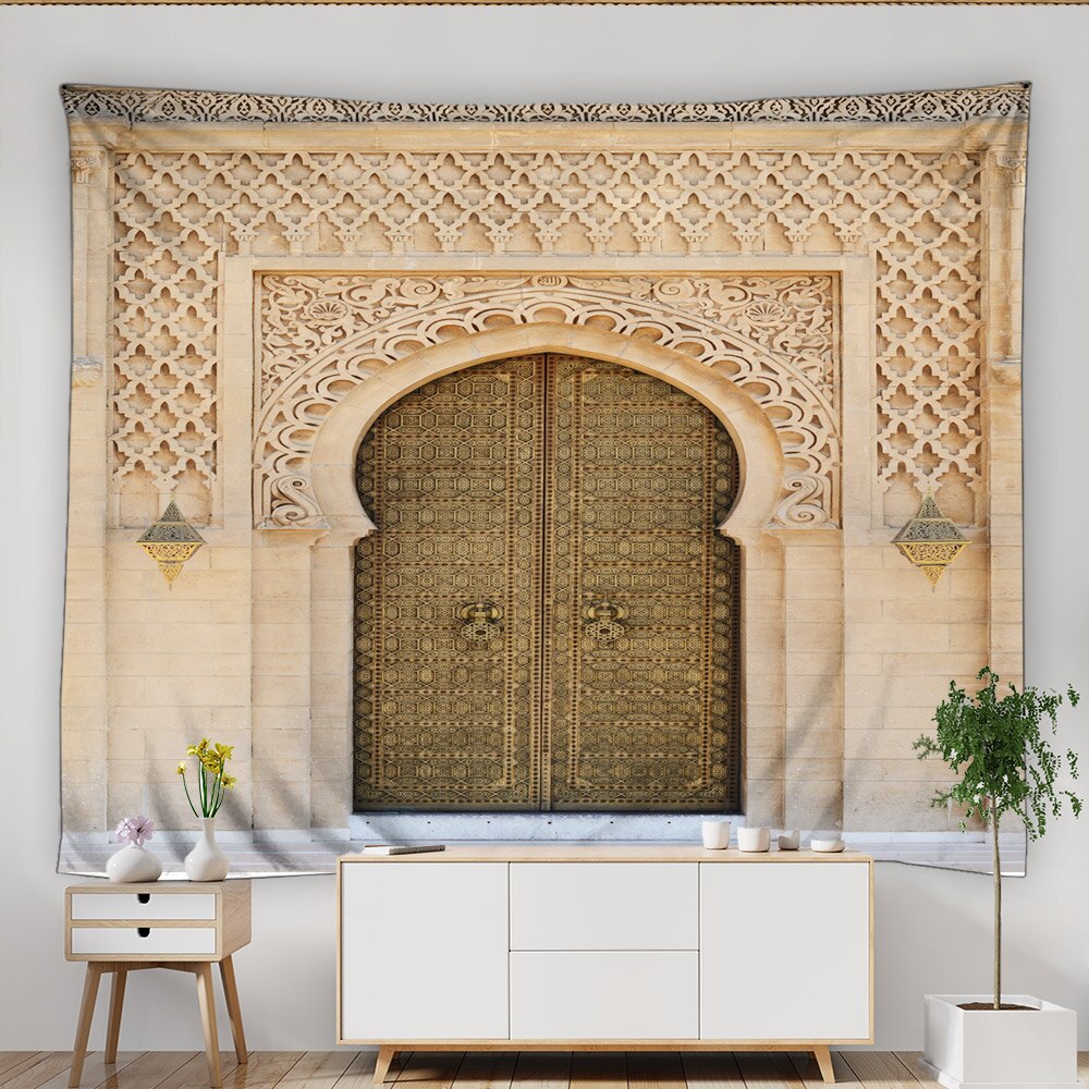 Islamic Retro Geometric Pattern Tapestry Moroccan Architectural Wall ...