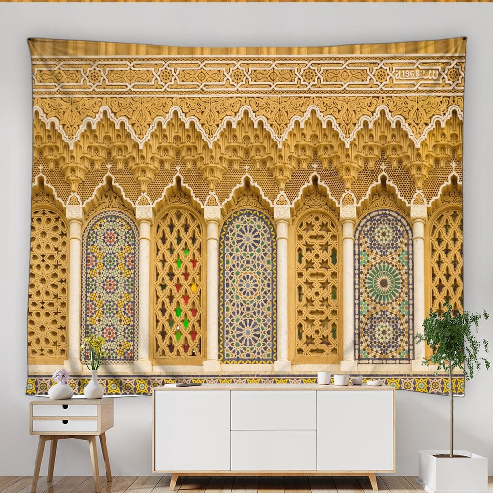 Islamic Retro Geometric Pattern Tapestry Moroccan Architectural Wall ...