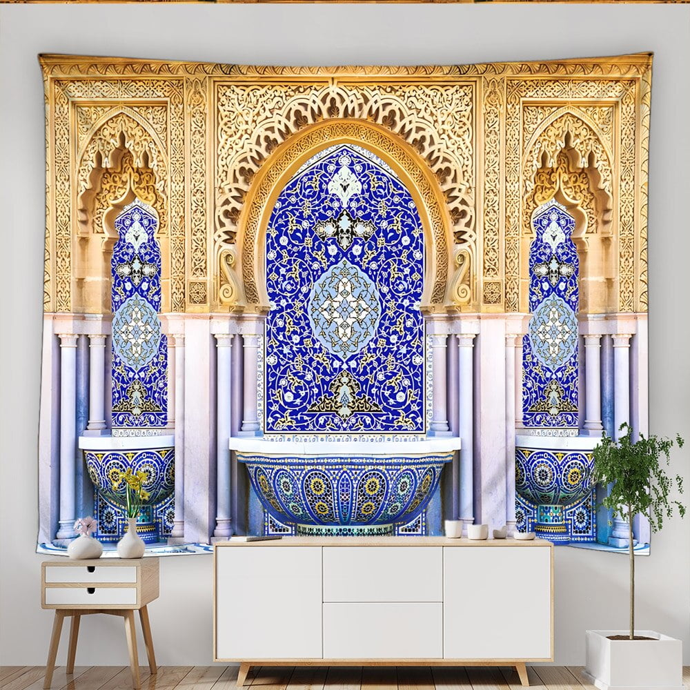 Islamic Retro Geometric Pattern Tapestry Moroccan Architectural Wall ...