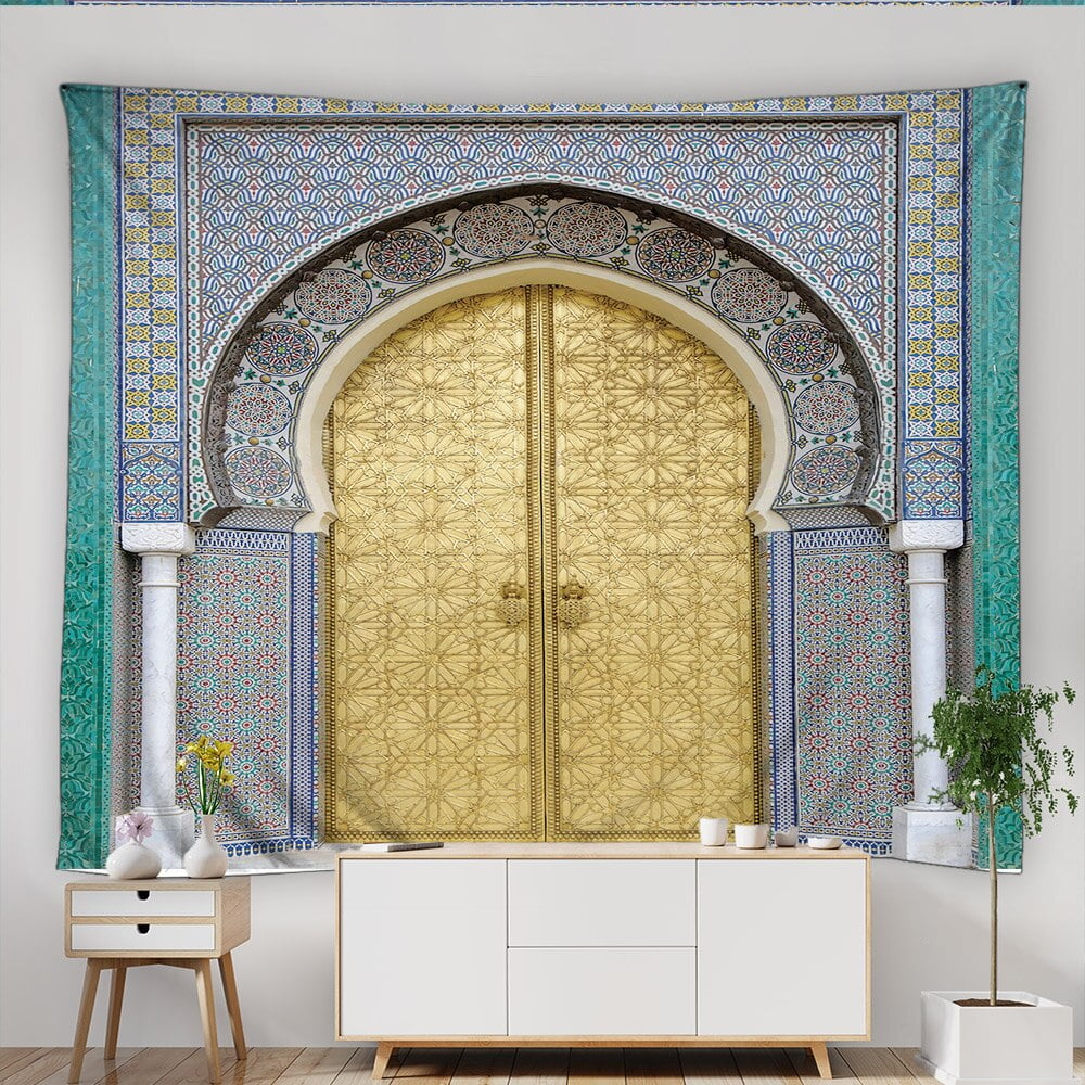 Islamic Retro Geometric Pattern Tapestry Moroccan Architectural Wall ...