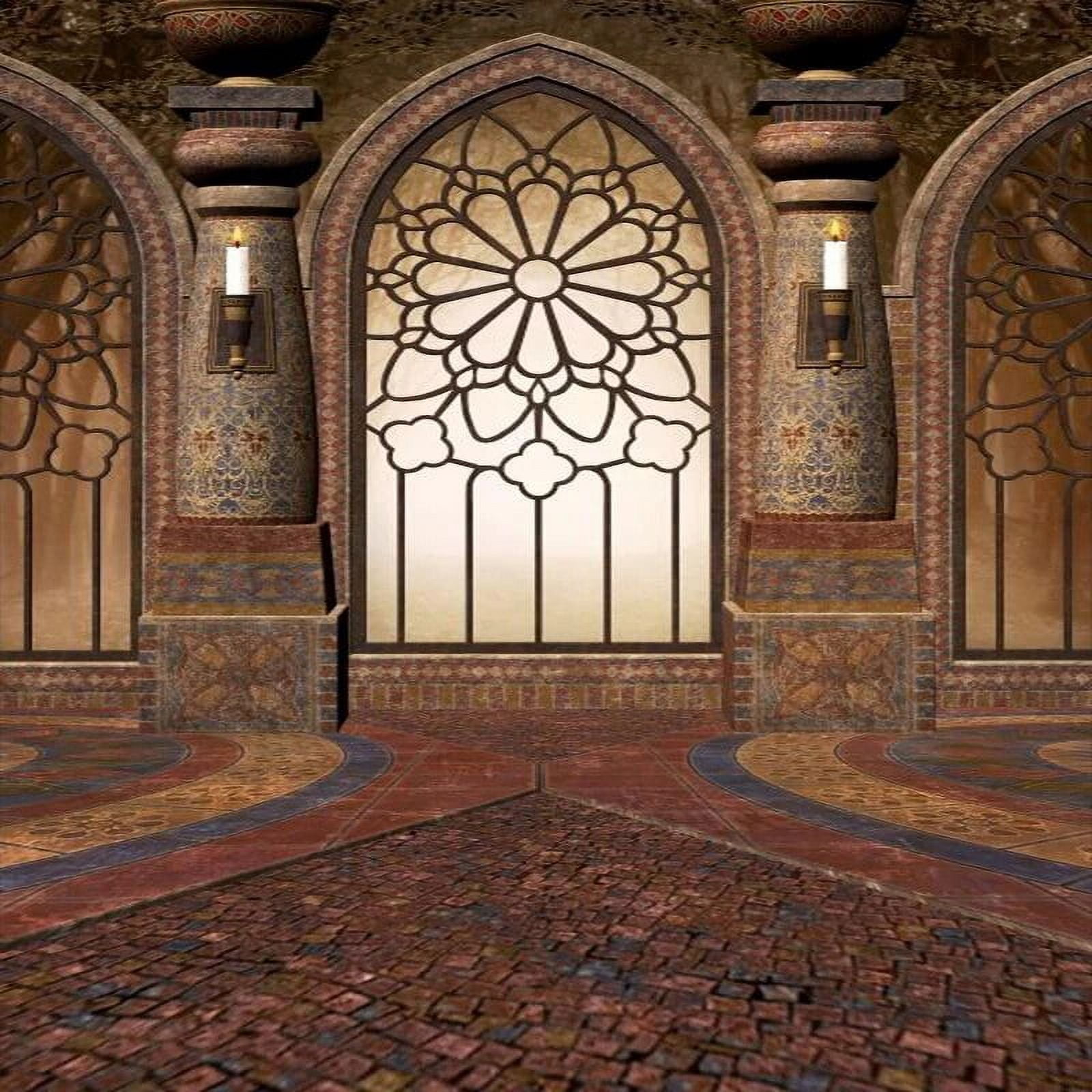 Islamic Style Moon Stars Night Scene Pool Stone Pillar Backdrops ...