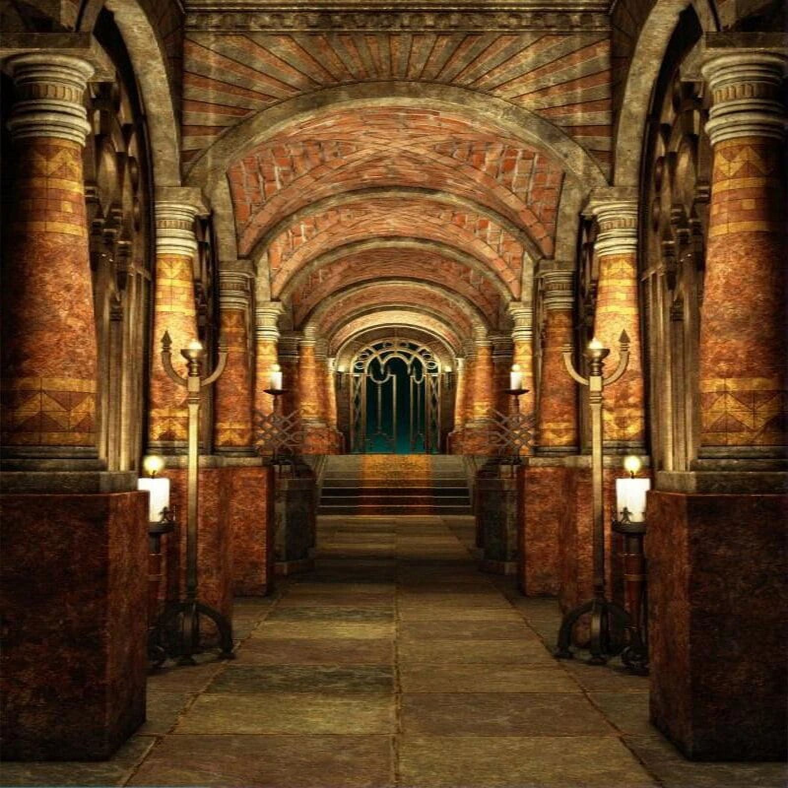 Islamic Style Moon Stars Night Scene Pool Stone Pillar Backdrops ...