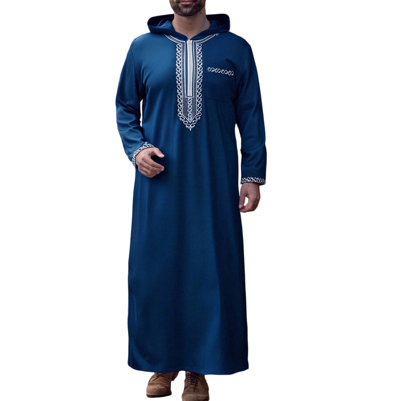 Islamics Clothing Men Robe Kaftan Muslims Man Moroccan Casual Long Dress Arabic Thobe Grown ...