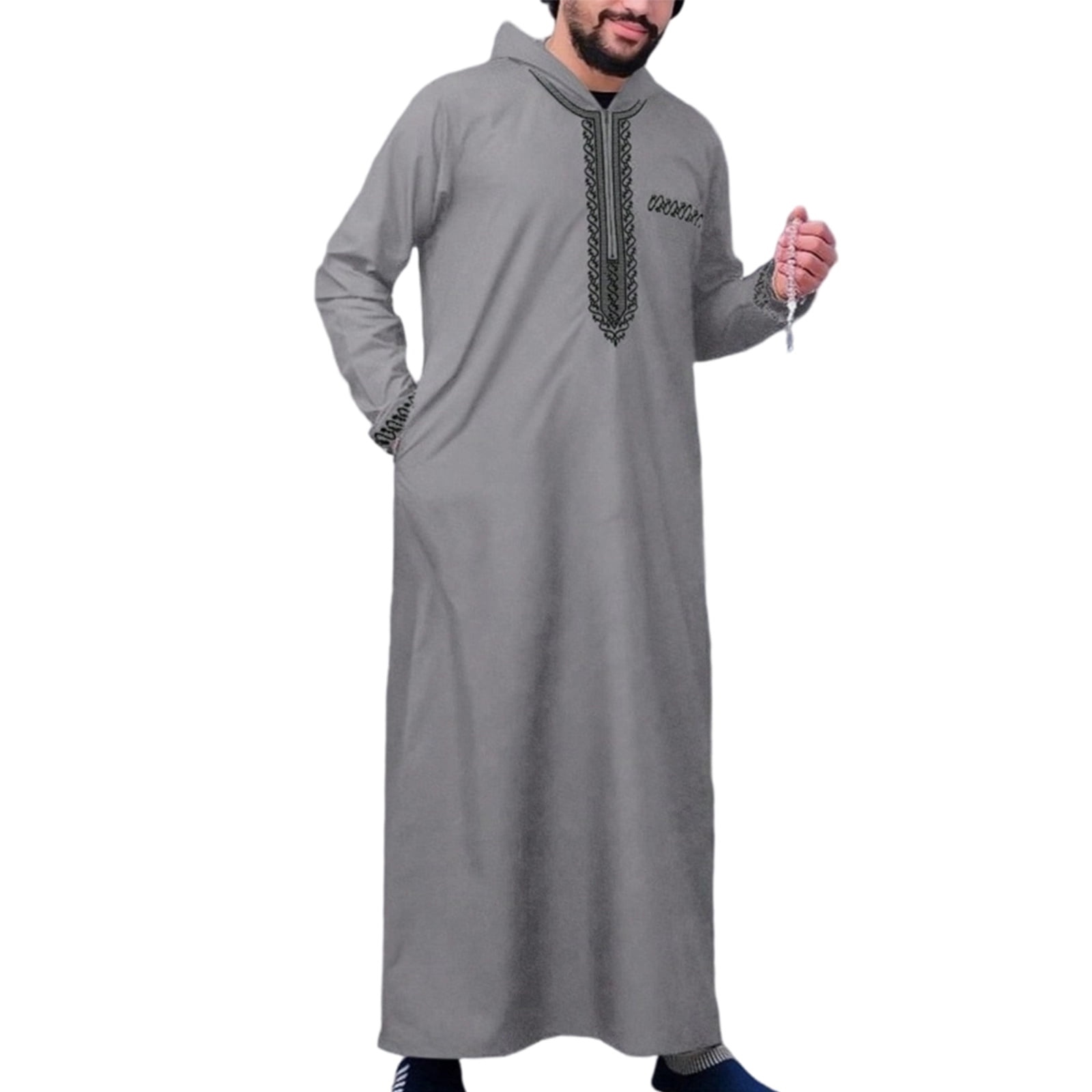 Islamics Clothing Men Robe Kaftan Muslims Man Moroccan Casual Long ...