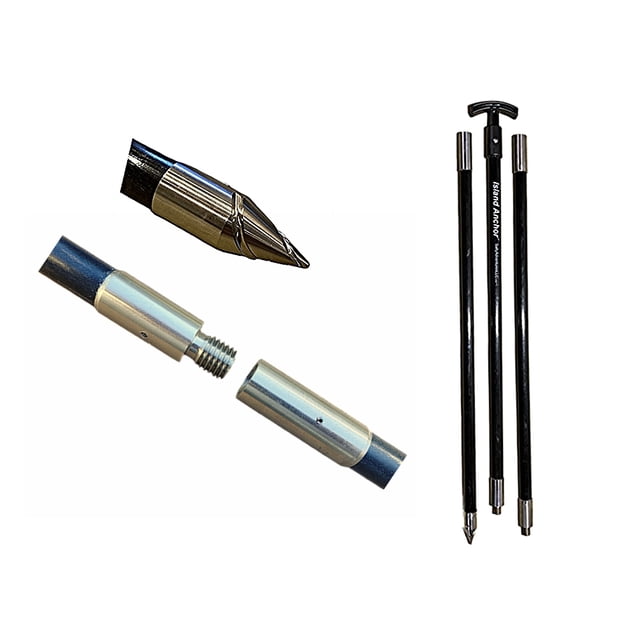Island Anchor - 1" x 8' - 3 Piece - Shallow Water Anchor Pole (Black ...